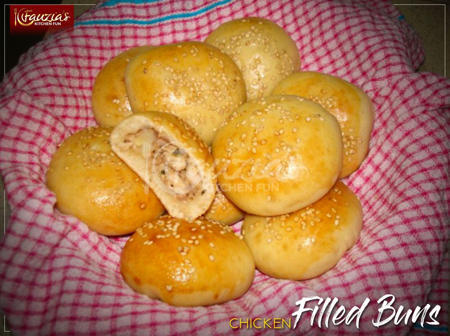 Chicken-Filled Buns – Fauzia's Kitchen Fun
