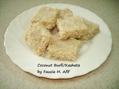 Coconut Burfi/Kashata – Fauzia's Kitchen Fun